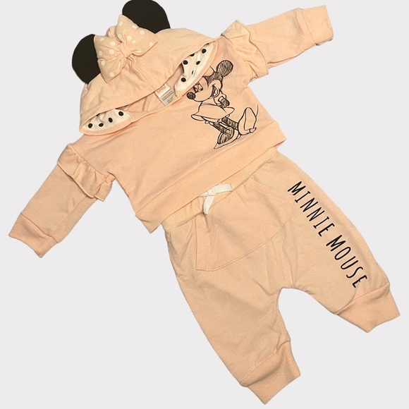Disney | Matching Sets | Disney Baby Minnie Mouse Hooded Sweatsuit Set ...